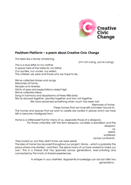 Creative Civic Change: A poetic response - Local Trust